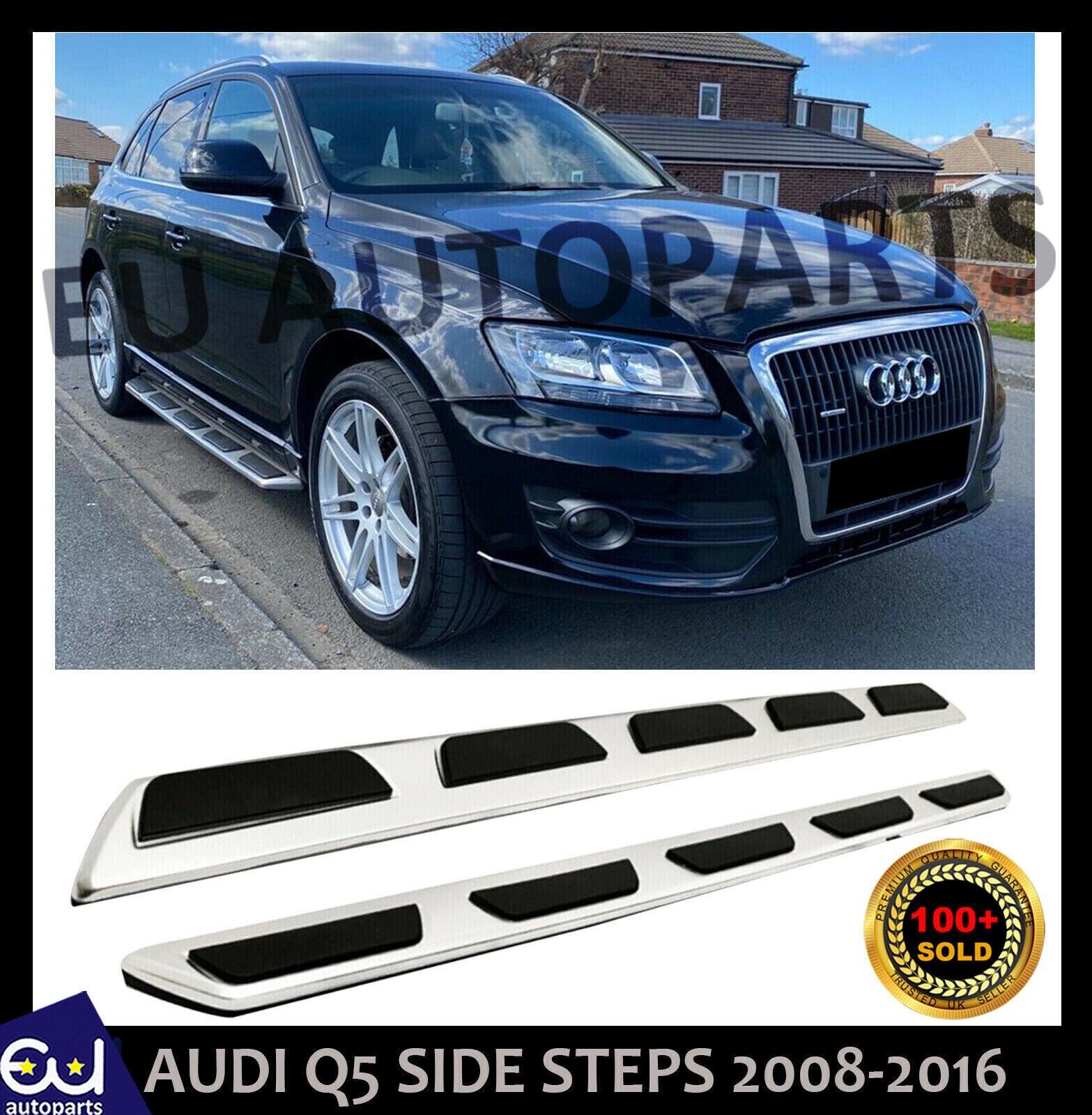 FOR AUDI Q5 SIDE STEPS RUNNING BOARDS OEM STYLE NEW STAINLESS PAIR 200