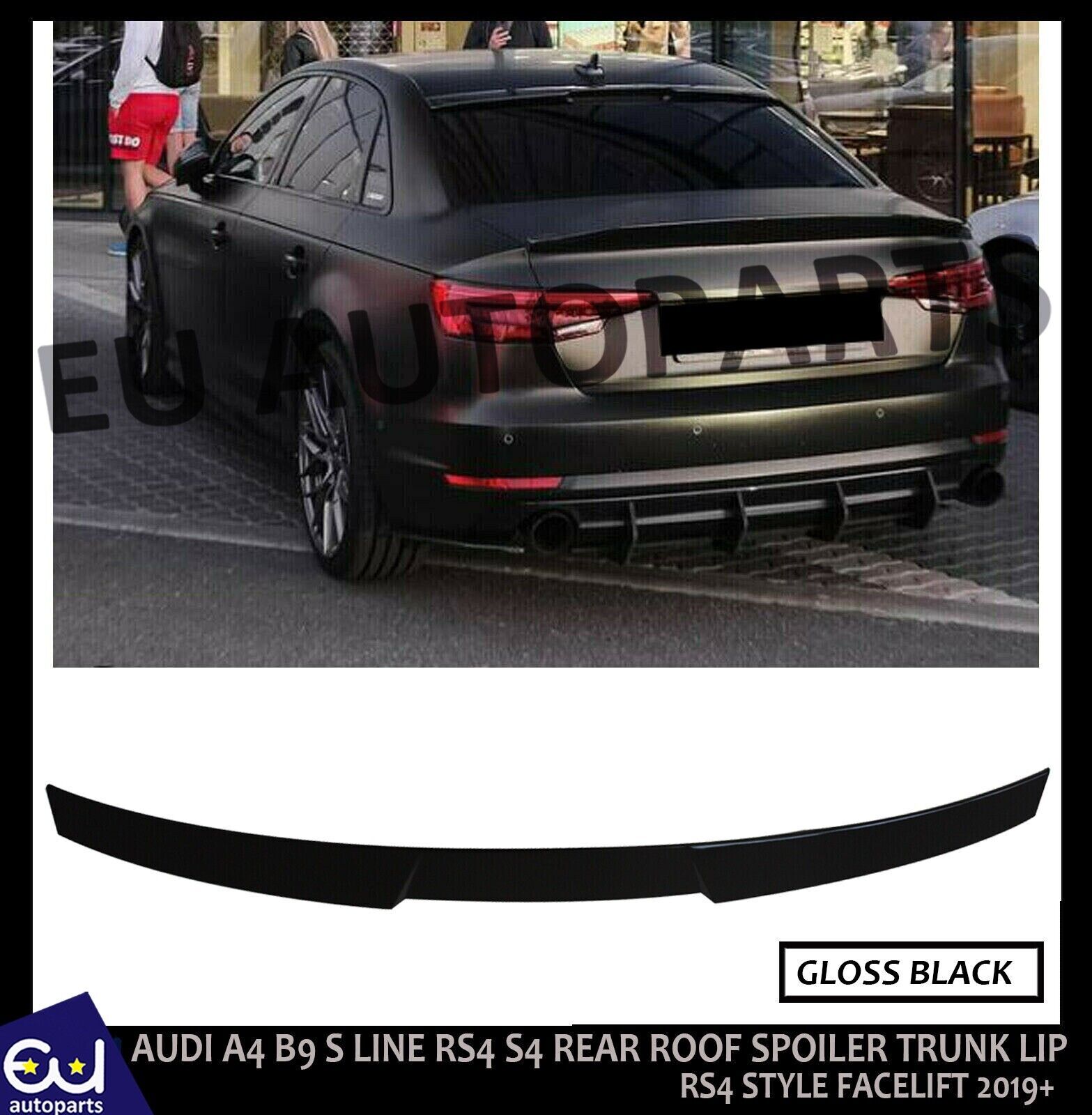 For Audi A4 B9 Saloon Rear Window Roof Spoiler Rs Style Gloss Black 20