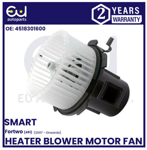 HEATER BLOWER FAN MOTOR FOR SMART FORTWO 451 2007-2021 4518301600 4518