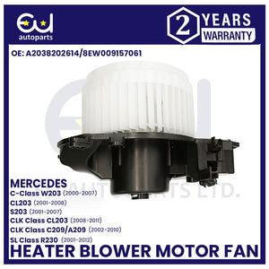 HEATER BLOWER MOTOR FAN FOR MERCEDES C CLC CLK SL CLASS W203 C209 A203