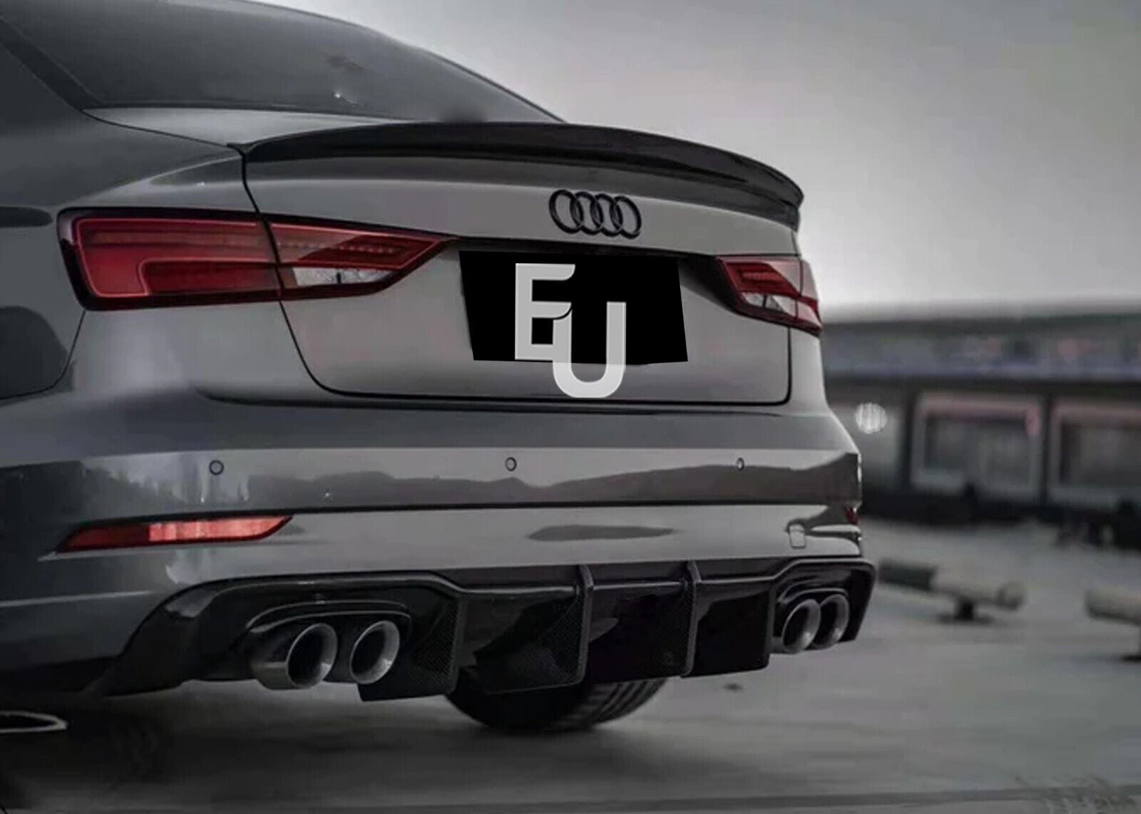 FOR AUDI S3 8V SEDAN SALOON REAR BLADE DIFFUSER 17-2020 SPOILER BODY K