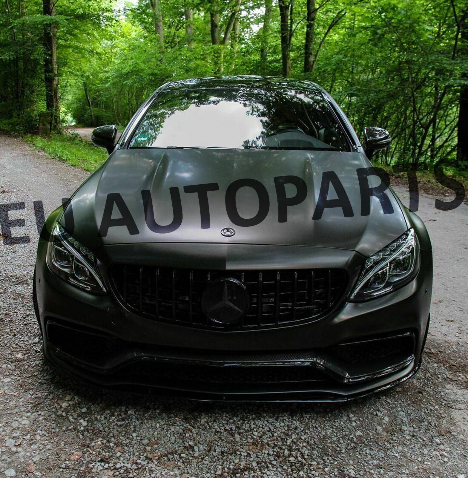 FOR MERCEDES C CLASS C63 W205 AMG FRONT GRILL GRILLE GT FULL BLACK FIT