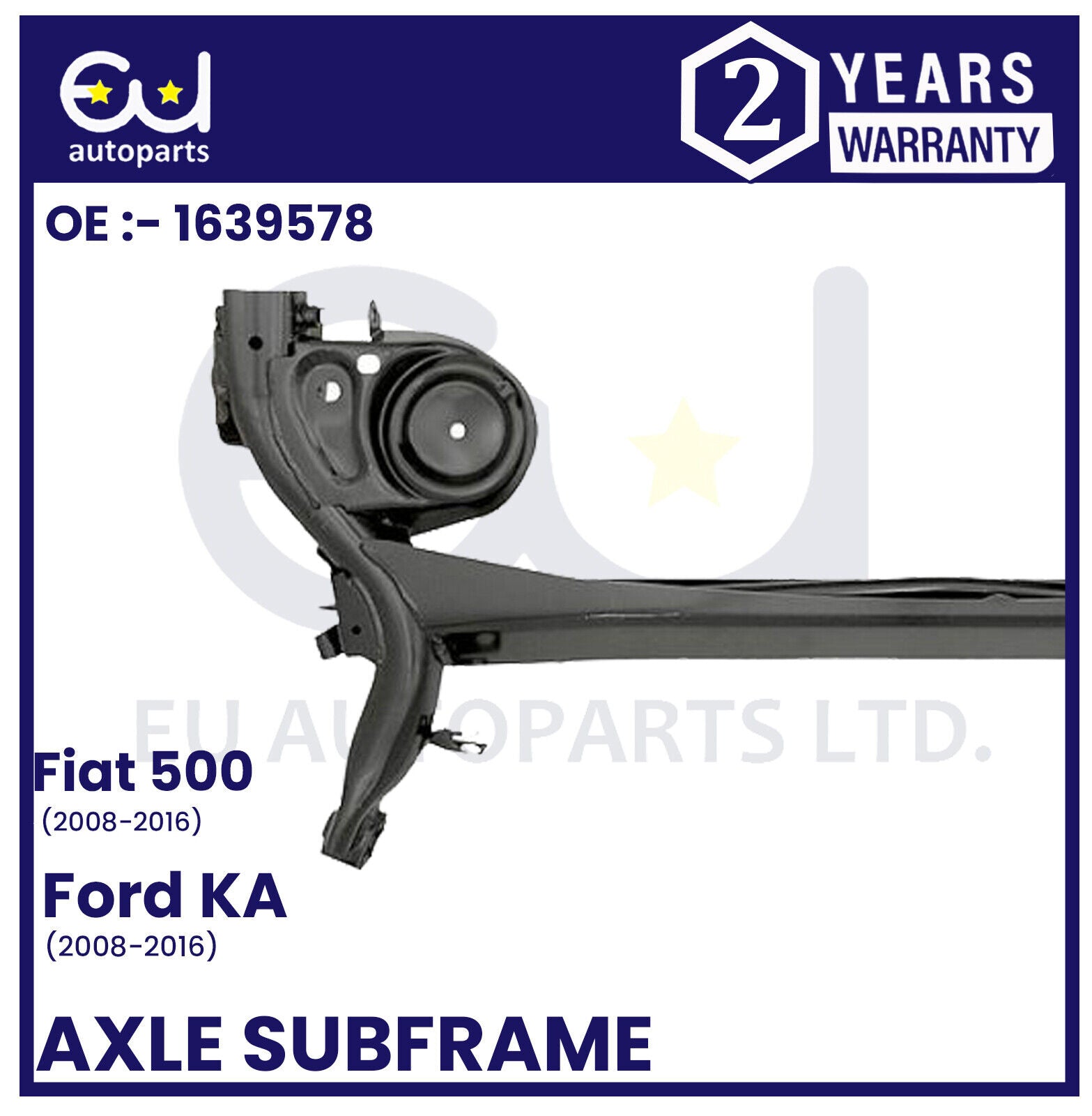HEAVY DUTY REAR AXLE SUBFRAME FOR FORD KA 08-16 FIAT 500 0.5MM THICKER
