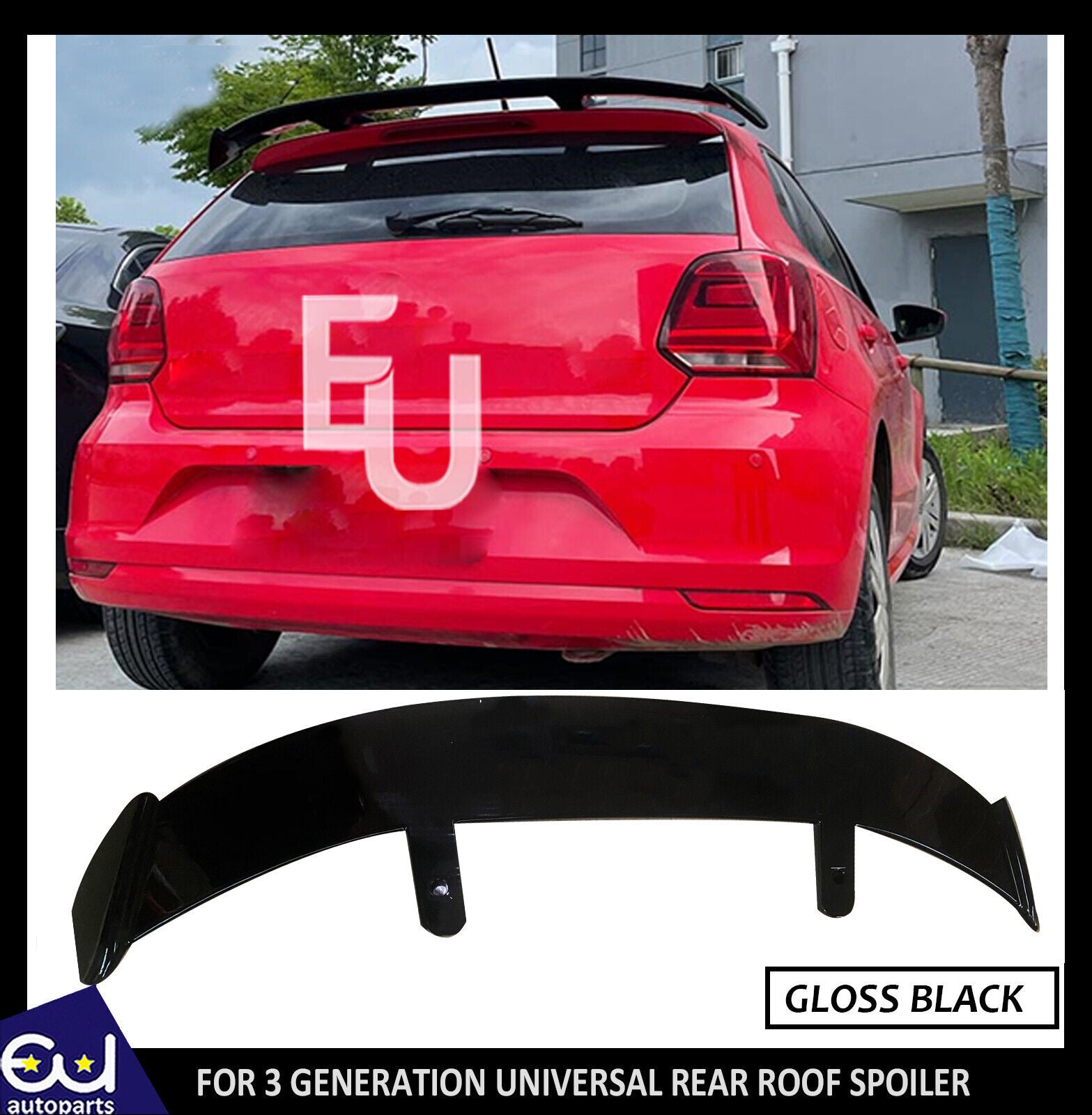 FOR 3 genERATION UNIVERSAL REAR ROOF TOP SPOILER FOR HATCHBACK model G