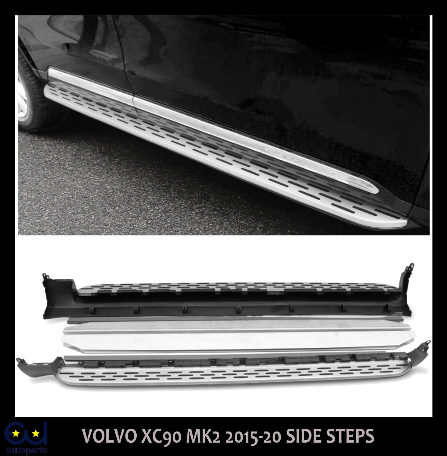 FOR VOLVO XC90 MK2 2015-20 ORIGINAL LOOK SIDE STEPS RUNNING BOARDS BAR