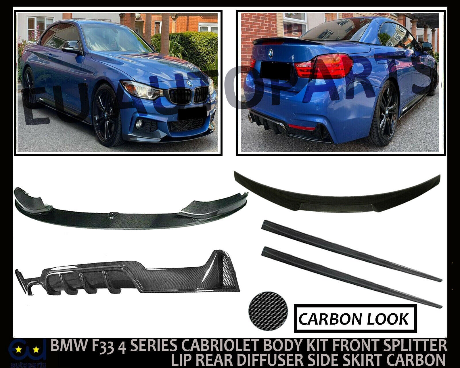 FOR BMW F33 4 SERIES CABRIOLET BODYKIT FRONT SPLITTER REAR DIFFUSER SI