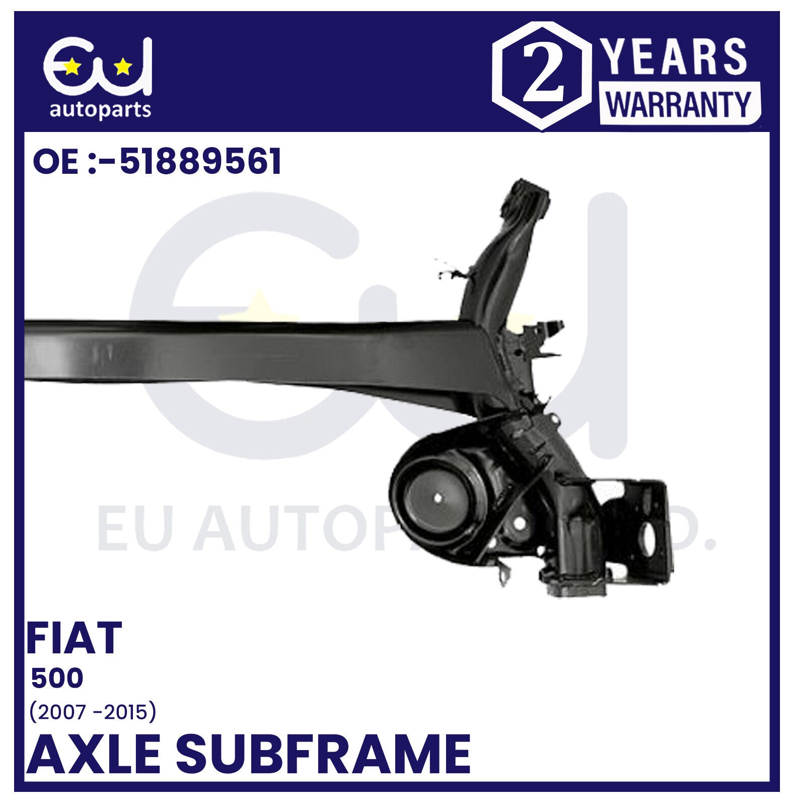 UPGRADED HEAVY DUTY REAR AXLE SUBFRAME FOR FIAT 500 07-15 DRUM BRAKES