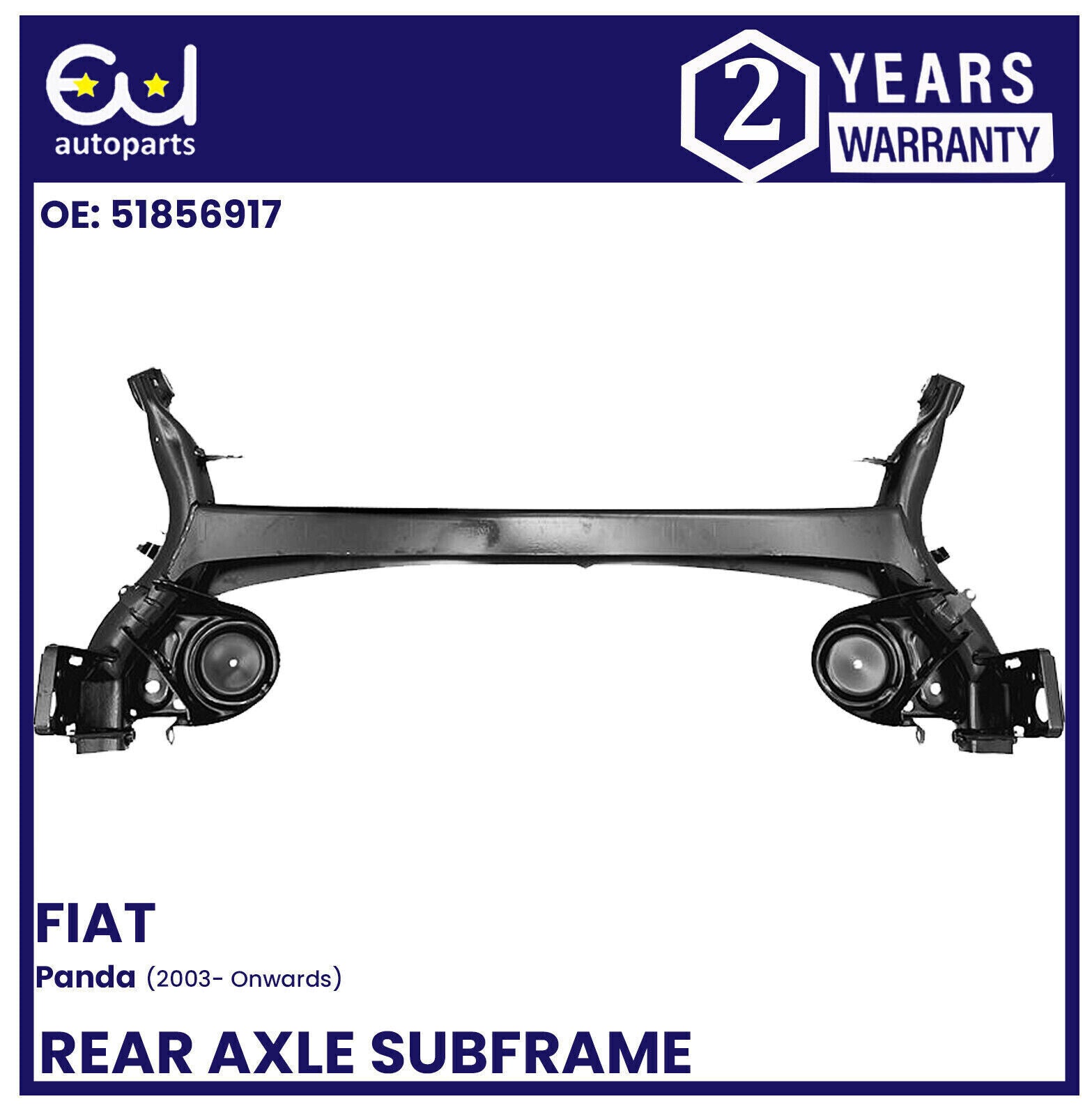 UPGRADED HEAVY DUTY REAR AXLE SUBFRAME FOR FIAT PANDA 03- THICKER META