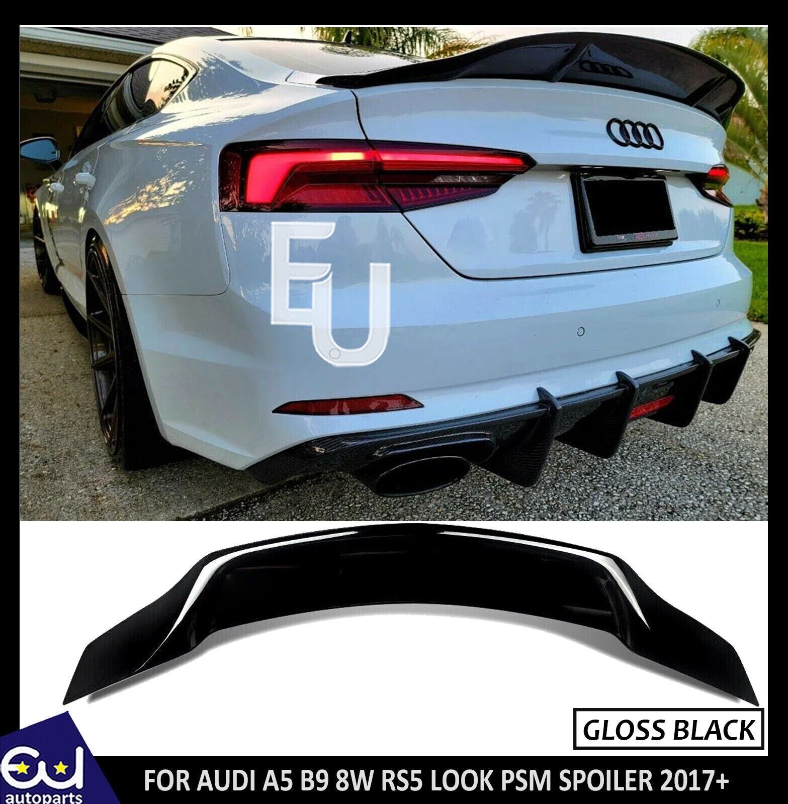 FOR AUDI A5 B9 F53 RS5 LOOK REAR BOOT SPOILER LIP DUCKTAIL PSM GLOSS 2