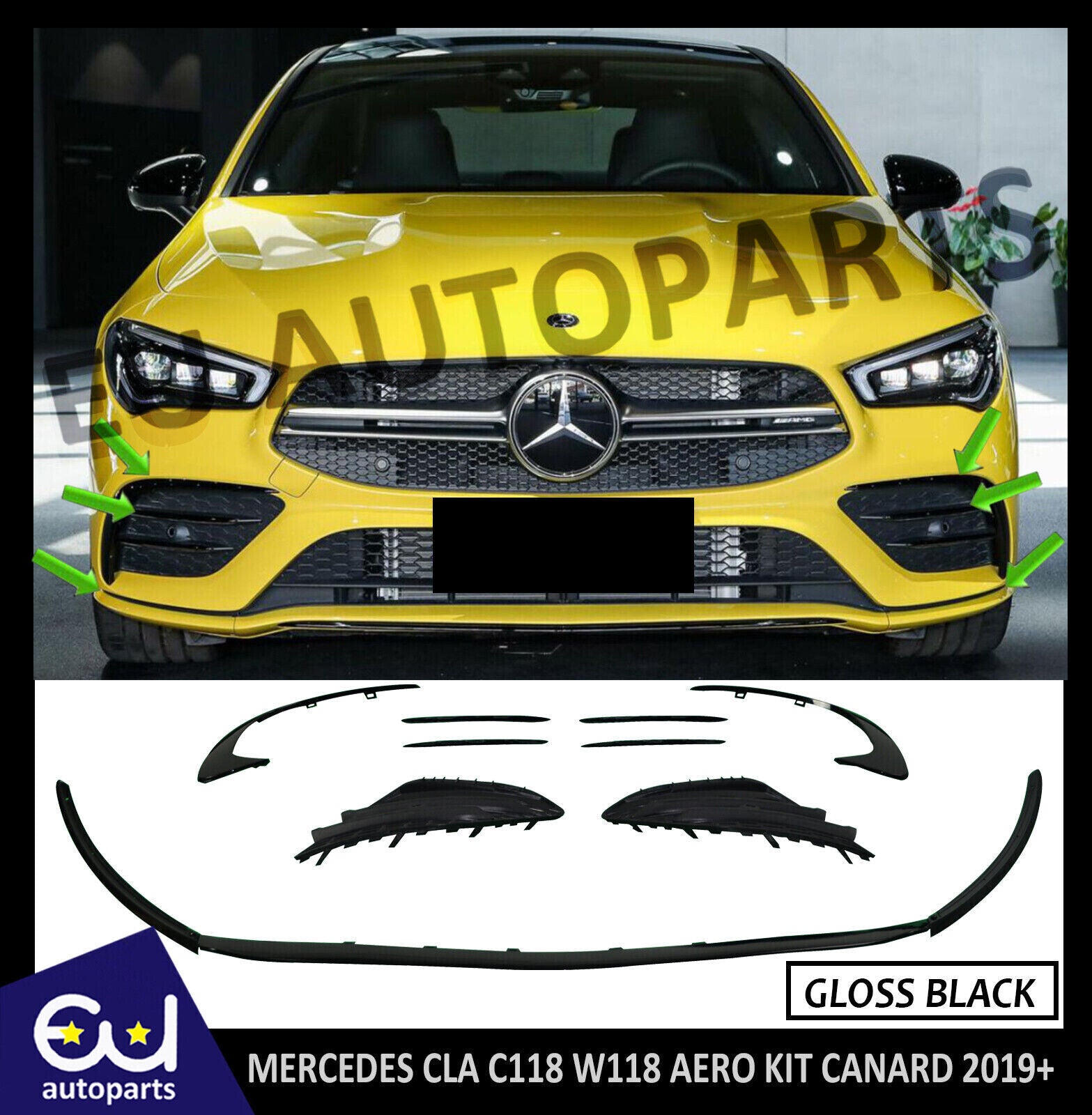 FOR MERCEDES CLA C118 W118 CLA45 AMG FRONT BUMPER SPLITTER LIP AERO KI
