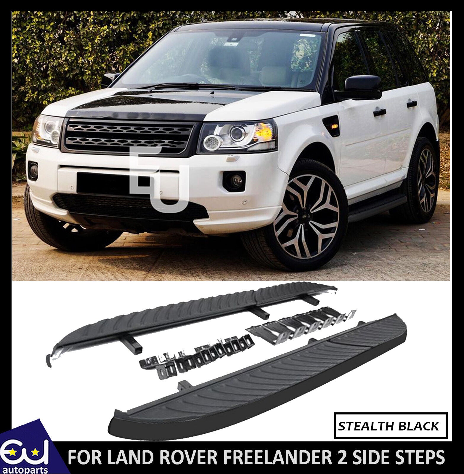 LAND ROVER FREELANDER 2 SIDE STEPS BLACK STEALTH RUNNING BOARDS OEM ST