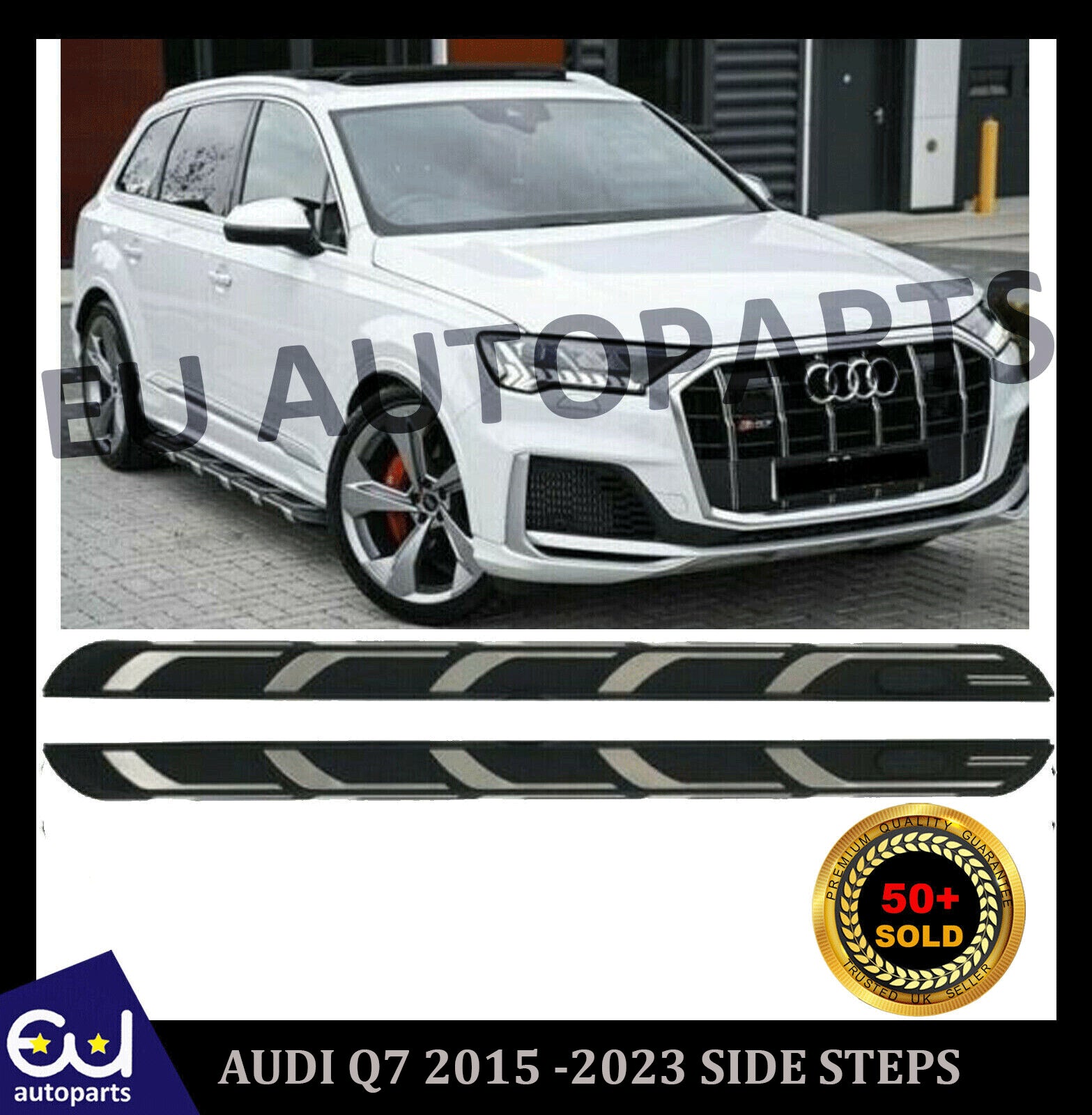 FOR AUDI Q7 2015-2023 4M 4MB SIDE STEPS RUNNING BOARDS ONLY LATEST OEM