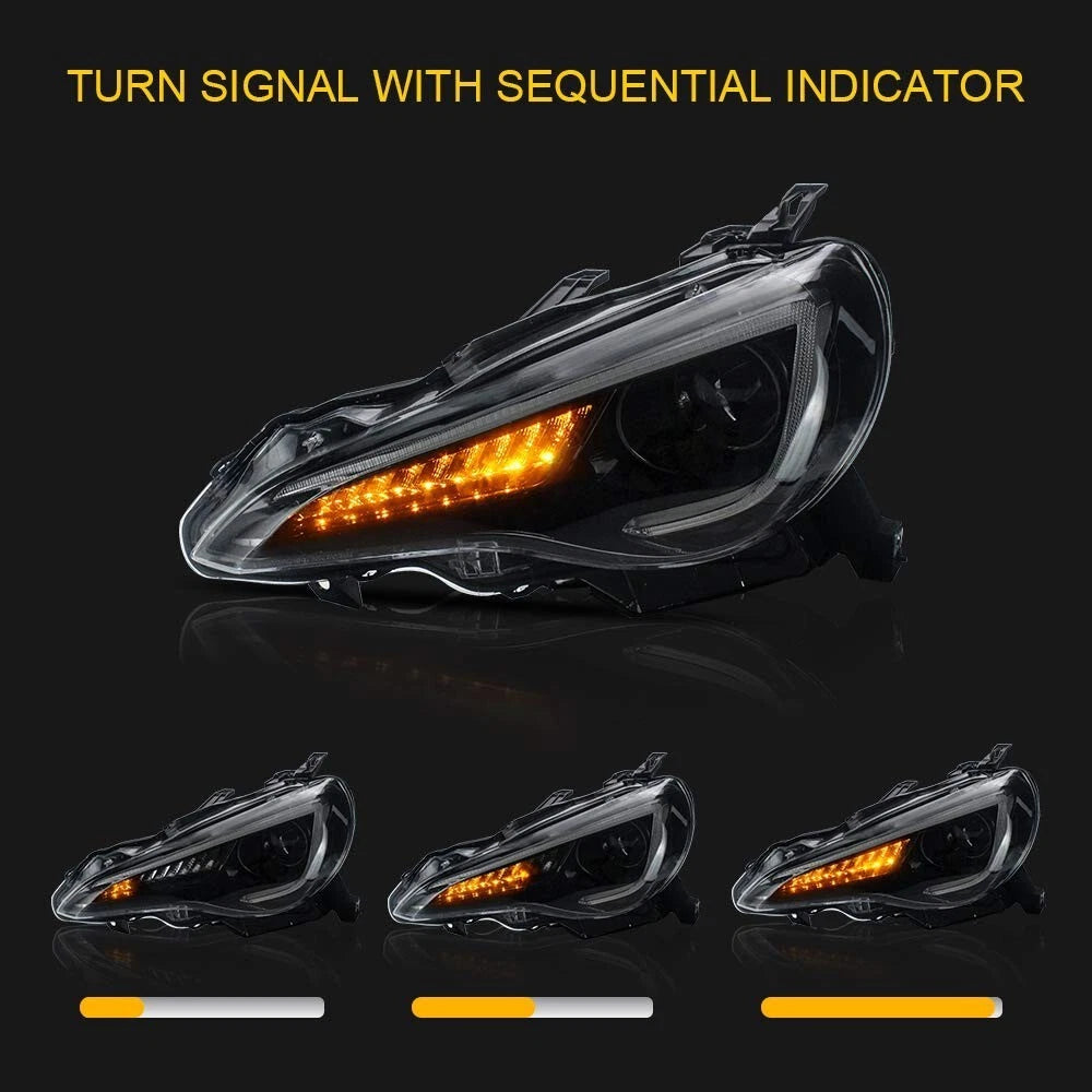 HEADLIGHTS LAMP FOR TOYOTA GT86 SUBARU BRZ LED SEQUENTIAL INDICATOR LH