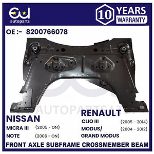 FRONT SUBFRAME CROSSMEMBER FOR NISSAN NOTE MICRA (MANUAL) RENAULT CLIO